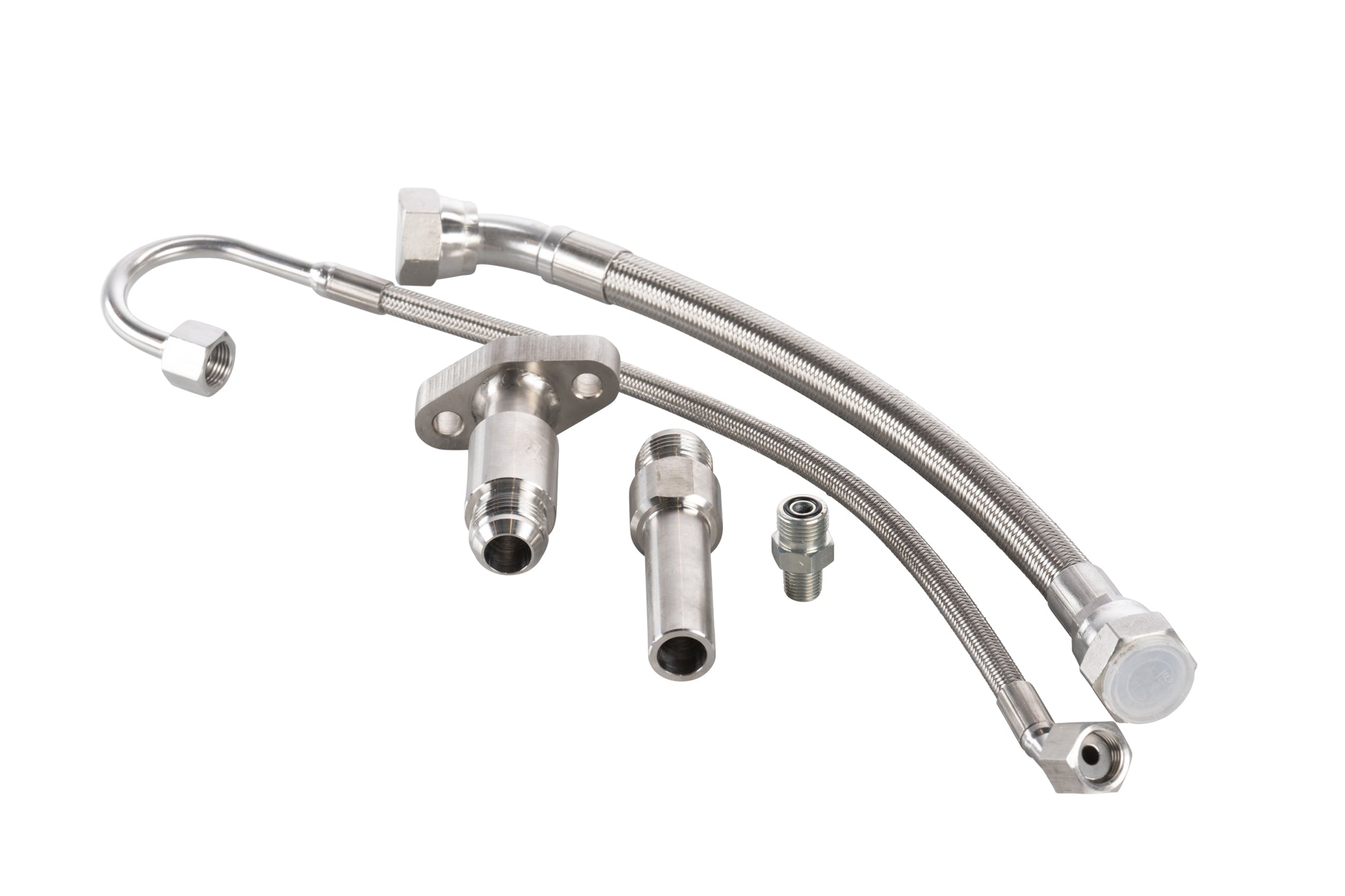 Cummins ISX Turbo Oil Line Kit - SS Braided Feed & Drain | BPS HD ...